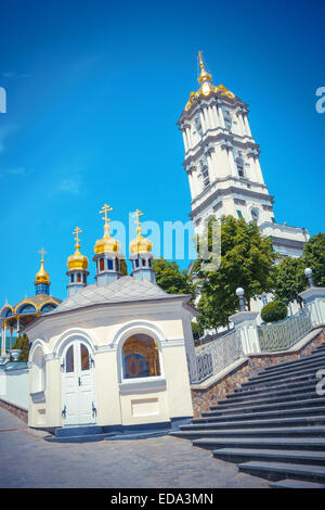 Pochaiv Lavra Orthodox Christian Monastery Complex Transfiguration Cathedral Low Angle Side View ...