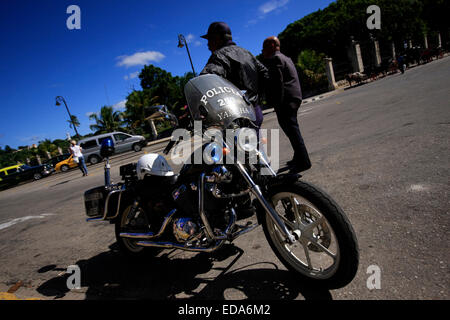 Cuban Police Bike Stock Photo - Alamy