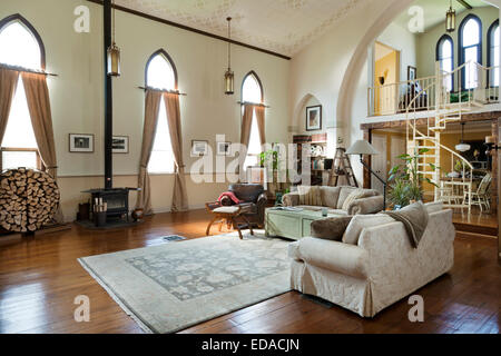 Interior of a converted church Stock Photo - Alamy