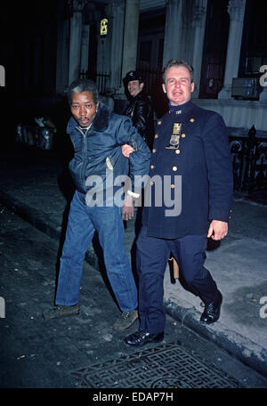 28th Precinct, New York policeman with guns drawn in Harlem 70s, USA ...