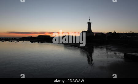 Signal Tower Museum Arbroath at dusk Scotland January 2015 Stock Photo ...