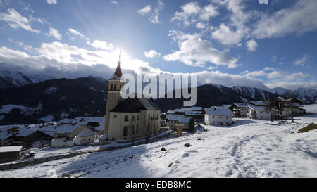 The village of Obertilliach, Austria, photographed on 14 December 2014 ...