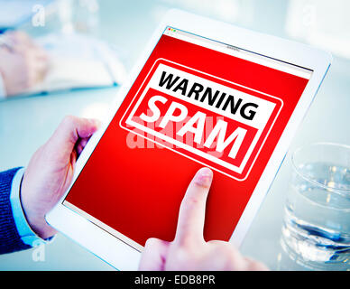 Hands Holding Digital Tablet Spam Stock Photo - Alamy