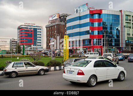ETHIOPIA, Addis Ababa, buildings and traffic at Bole Road Stock Photo ...