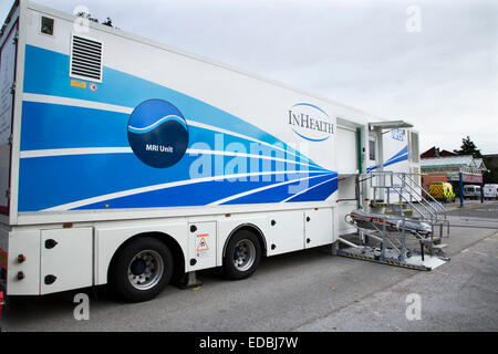 Mobile MRI Scanner in custom built trailer at an NHS hospital Stock ...