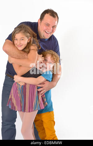 Girl with his father, isolated on white background Stock Photo - Alamy