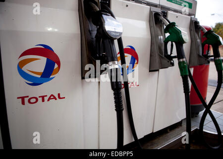 Total Gas Station Petrol Pumps on forecourt Stock Photo - Alamy