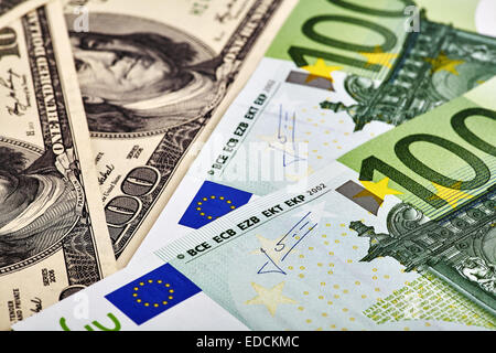 Eur vs US, euro vs dollar money background Stock Photo - Alamy