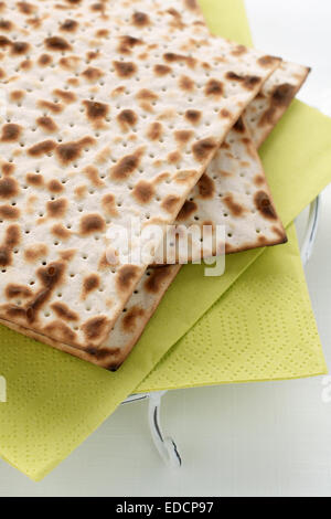 Matzah crackers traditionally eaten during the Jewish Passover holiday ...