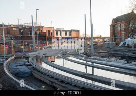 Tram works in Beeston Town Centre, Nottingham England UK Stock Photo ...