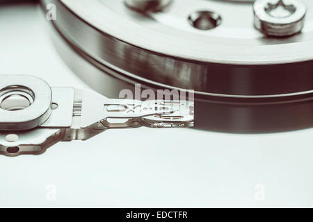 Internal Hard disk drive old IDE interface HDD isolated on white ...