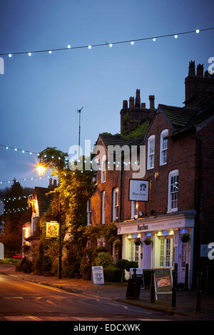 Dawn in Prestbury Village in Macclesfield Cheshire UK St Peter's Church ...