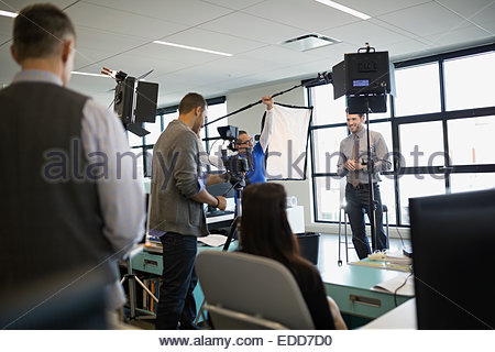 film crew filming working on jalan petaling street market chinatown ...