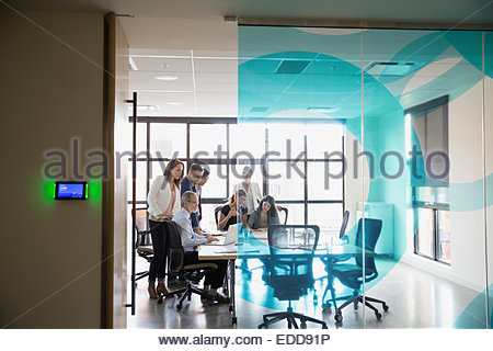 Business People Around The Conference Table Having A Meeting Stock ...