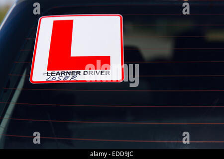 Student driver (learner driver) sign on car - USA Stock Photo - Alamy