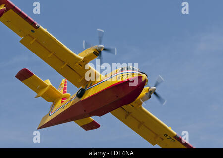 Firefighting aircraft Canadair CL 415, French Sécurité Civile, filling ...