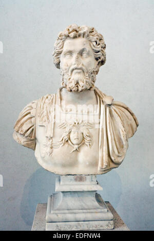 Statue of the Emperor Septimius Severus, museum at the Roman site of ...