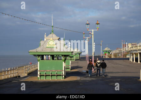 Traditional Victorian shelter on Blackpool seafront promenade, UK Stock ...