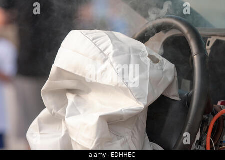 Exploded auto air bag Stock Photo - Alamy