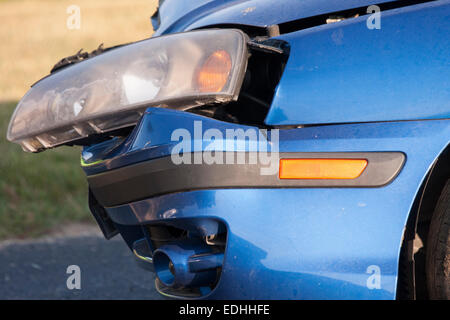 Crashed Car Front End Damage Stock Photo - Alamy