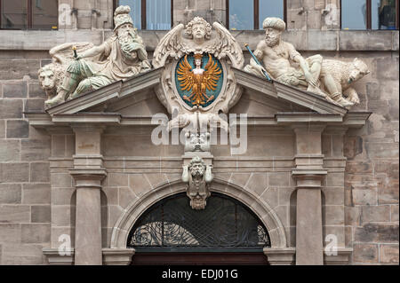 Relief of the Nuremberg city coat of arms on the former imperial ...