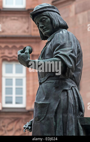 Fountain sculpture of Peter Henlein, 1480-1542, inventor of the Stock ...