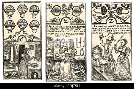 game, cards, playing card, German suit, king of Acorns, 16th century ...