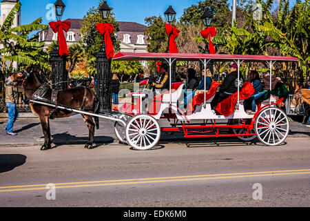 mule drawn carriage new orleans french quarter Stock Photo - Alamy