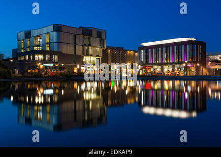 Southwater reflected in the lake at Telford, Shropshire, England Stock ...