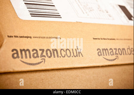 Amazon cardboard package detail close-up Stock Photo - Alamy