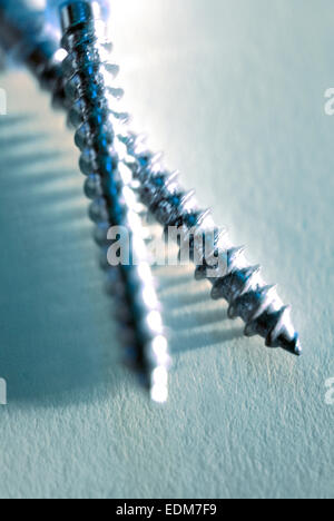 Closeup of the metalic screws Stock Photo - Alamy