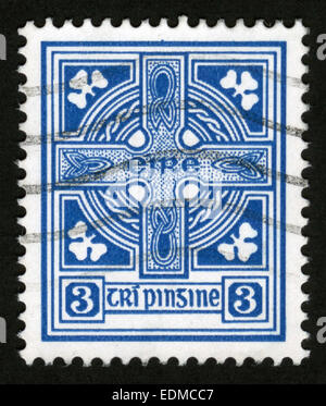 IRELAND - CIRCA 1922: Postage stamp printed in Ireland shows a map of ...