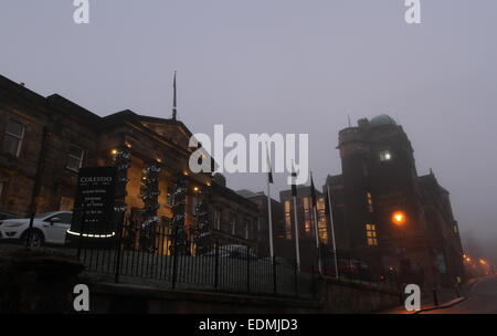Exterior of Colessio Hotel and Bar with Christmas decorations Stirling ...
