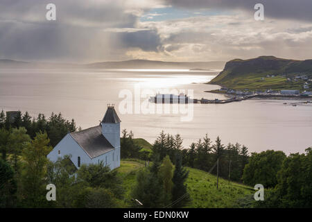 beautiful hebridean light at uig skye with calmac ferry Stock Photo - Alamy