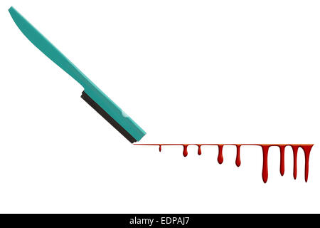 razor with drop of blood isolated on white background Stock Photo - Alamy