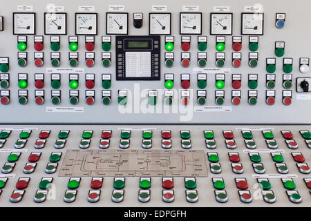 Many buttons and switches - control panel in a machine Stock Photo - Alamy
