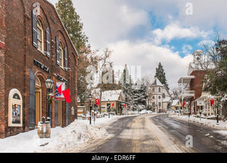 Historic Nevada City and fresh winter snows Stock Photo - Alamy