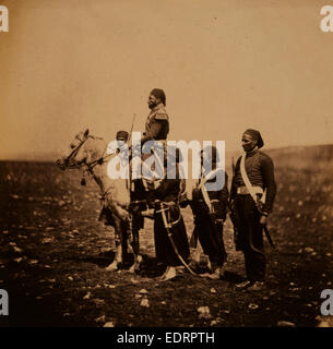 Ismail Pacha on horseback, with Turkish officers Stock Photo - Alamy