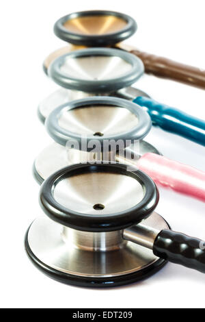 Stethoscope and heartbeat line on blue gradient background, closeup ...