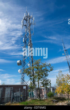 Cell towers. Signal reception technology. Mobile tower. Communications ...
