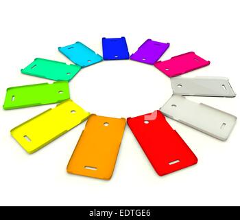 Colored plastic covers for your phone Stock Photo - Alamy