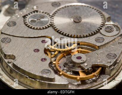 Open clock mechanism in detail Stock Photo - Alamy
