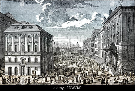 Historical cityscape of Vienna, 18th century, Austria Stock Photo - Alamy