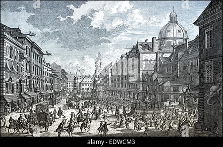 Historical cityscape of Vienna, 18th century, Austria Stock Photo - Alamy