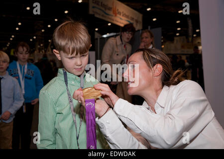 Paralympic Gold medallist Helena Lucas attends the London Boat Show at ...