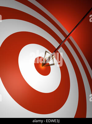 Arrow hitting the target Stock Photo - Alamy