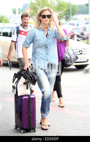 Bar Refaeli and her husband arriving at Tegel airport for the Mercedes ...