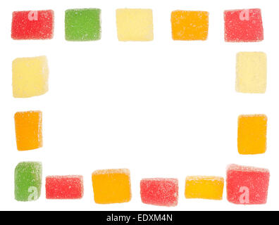 frame of colorful jelly candies isolated on white Stock Photo - Alamy