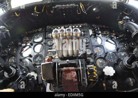 Avro Vulcan bomber plane cockpit details, illustrating Cold War era ...