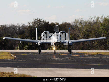 Frontal view of a A-10 Thunderbolt aircraft called 'Warthog' was ...
